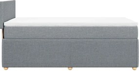 Box spring postel s matrací světle šedý 100 x 200 cm textil 3287360