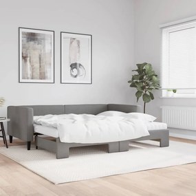 Válenda s přistýlkou a matracemi tmavě šedá 90 x 200 cm textil 3196597