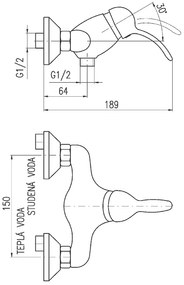 Slezák - RAV Sprchová baterie LABE - L081.5, Chrom