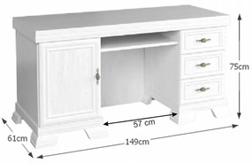 Kondela PC stůl, sosna andersen, KORA KB NEW