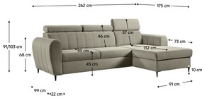 Kondela Rozkládací sedací souprava, béžová, pravá, KORIO