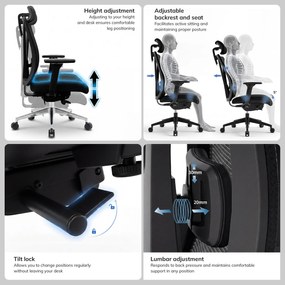 Ergonomická kancelářská židle černá se síťovinou VECTOR