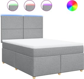 Box spring postel s matrací světle šedá 160 x 200 cm textil 3293624