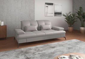 XXXLutz 2,5SEDÁK, světle šedá, pravá kůže Sit & More - Pohovky - 000144012191