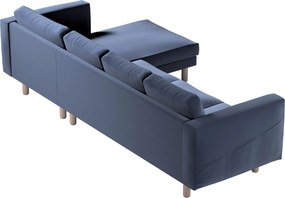 Potah na pohovku IKEA Norsborg 4-místná se šezlongem barva tmavě modrá látka sametová