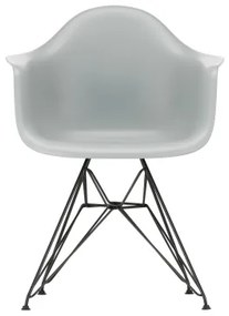 Eames Plastic Armchair DAR černě lakovaná šedá černé na koberec Vitra