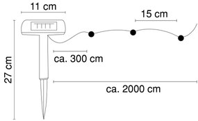 Globo 33700-120 - LED Solární řetěz 20 m 120xLED/2,4V IP44