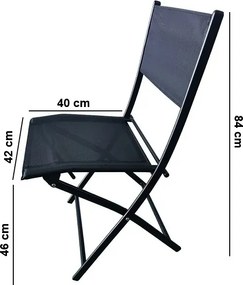 TRENDIE Sestava zahradního nábytku - 2 židle a stůl 65cm poloviční