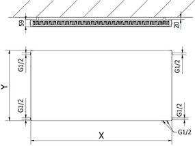 Mexen, Mexen Flat CVF11 panelový radiátor 300 x 1000 mm, spodní připojení, 455 W, bílý - W611F-030-100-00
