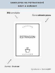 Samolepka na kořenky ESTRAGON bílá 3 × 4 cm základní písmo