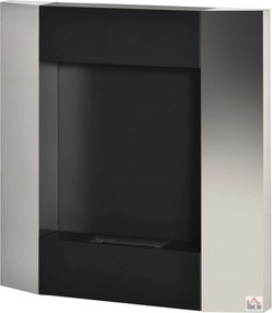 HOMCOM Nástěnný Bioetanolový Krb s 0,7L Nádrží a Krytem pro 20m², Ocel, 72x11x72cm, Stříbrný a Černý | Aosom