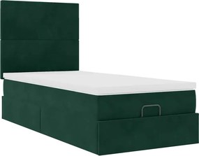 Osmanský rám postele s matracemi tmavě šedá 90x190cm samet 3313370