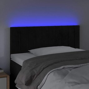 Čelo postele s LED černé 90x5x78/88 cm samet 3121888