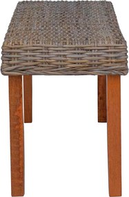 Lavice 110 cm přírodní kubu ratan a masivní mahagon 285791