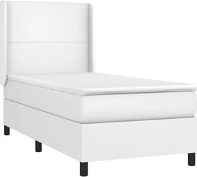 Box spring postel s matrací a LED bílá 80 x 200 cm umělá kůže 3139230
