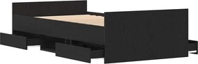 Rám postele Černý dub 193 x 93 x 50 cm Kompozitní dřevo 3329328