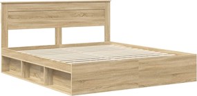 Rám postele s čelo Sonoma 200 x 200 cm Masivní borové dřevo 3409721