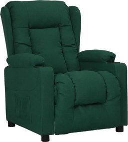 Polohovací křeslo tmavě zelené textil 339054