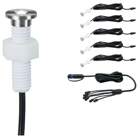 Paulmann 93694 Plug&Shine Micro Pen, rozšiřovací set šroubovacích svítidel do terasy 5x0,22W LED 3000K stmívatelné, IP67