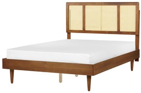 Dřevěná postel LED 140 x 200 cm světlé dřevo AURAY Beliani