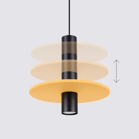 Sollux SL.1883 - Lustr na lanku PELTA 1xGU10/10W/230V černá/žlutá