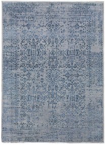 Diamond Carpets India, Ručně vázaný kusový koberec Diamond DC-JK 1 Silver/blue, 140x200, modrá, chodba / předsíň