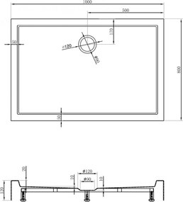 Mexen Flow+, obdélníková sprchová vanička 100 x 80 cm, bílá lesklá, 46R108010H