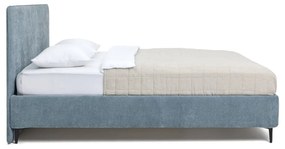 Modrá čalouněná dvoulůžková postel s matrací/s roštem 180x200 cm Noira Slim – Bonami Selection