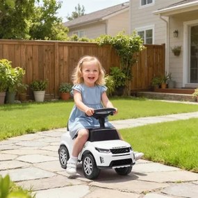 AIYAPLAY Land Rover chodítko (licence) – 18–36 měsíců, úložný prostor, klakson a zvuky motoru, bílá