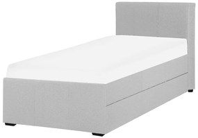 Jednolůžková postel 90 cm MERMAID (polyester) (šedá) (s roštem). 1018524
