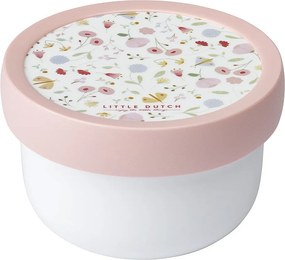 Bílé/světle růžové plastové dětské svačinové boxy v sadě 2 ks Flowers &amp; Butterflies by Little Dutch – Mepal
