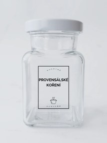 Samolepka na kořenky PROVENSÁLSKÉ KOŘENÍ průhledná 3 × 4 cm tučné písmo