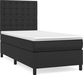 Box spring postel s matrací černá 80 x 200 cm umělá kůže 3142809