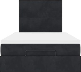 Osmanský rám postele s matracemi černá 120x190 cm samet 3313387
