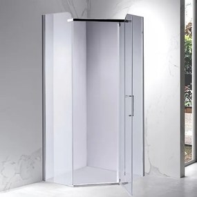 BPS-koupelny Pětiúhelníkový sprchový kout KZ91B 90x90 chrom/transparent - bez vaničky
