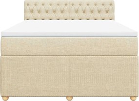 Box spring postel s matrací krémová 140x190 cm textil 3289763
