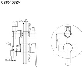 Mereo Zuna sprchová podomítková baterie s přepínačem Mbox kulatý kryt mosaz chrom CB60106ZA