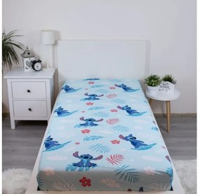 Jerry Fabrics Prostěradlo Lilo and Stitch Blue 90x200x25 cm