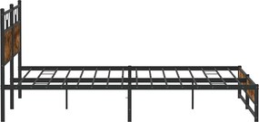 Kovový rám postele bez matrace kouřový dub 193 x 203 cm 3325111