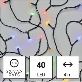 Vánoční osvětlení EMOS D4AM01 ZY0811T 40LED řetěz 4m multicolor s časovačem