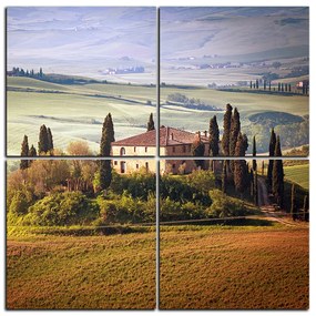 Obraz na plátně - Italská venkovská krajina - čtverec 3156E (100x100 cm)