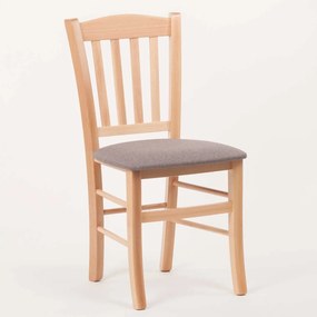 Stima Židle VENETA s čalouněným sedákem Odstín: Buk, Látky: LUX šedá 5
