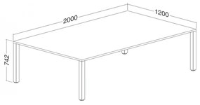 Jednací stůl ProOffice 200 x 120 cm / Třešeň