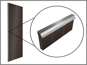 Šatní skříň 200 cm Belini bílý mat / černý lesk s posuvnými dveřmi a zrcadlem  MG SZP1/2/W/1L5B/HI