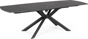 BIZZOTTO Černý rozkládací jídelní stůl JANIKA 160-240x90 cm 0731288