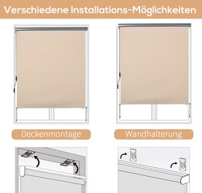 Outsunny Venkovní Rolovací Záclona 2,5 x 1,6 m Skladatelný Vertikální Sluneční Stín s Kličkou, Hliník a Polyester 280 g/m² UV50+ Ochrana pro Balkon, …