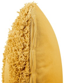 Sada 2 bavlněných polštářů 45 x 45 cm žluté RHOEO Beliani