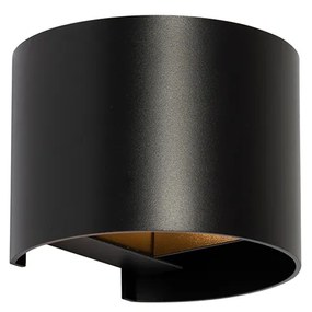 Moderní nástěnné svítidlo černé kulaté - Edwin