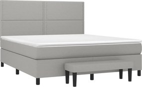 Box spring postel s matrací světle šedá 180 x 200 cm textil 3136533