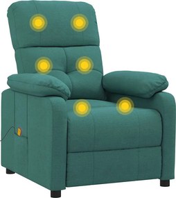 Masážní křeslo tmavě zelené textil 289678